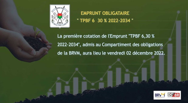 BRVM : La première cotation de l’emprunt obligataire TPBF 6,30% 2022 ...